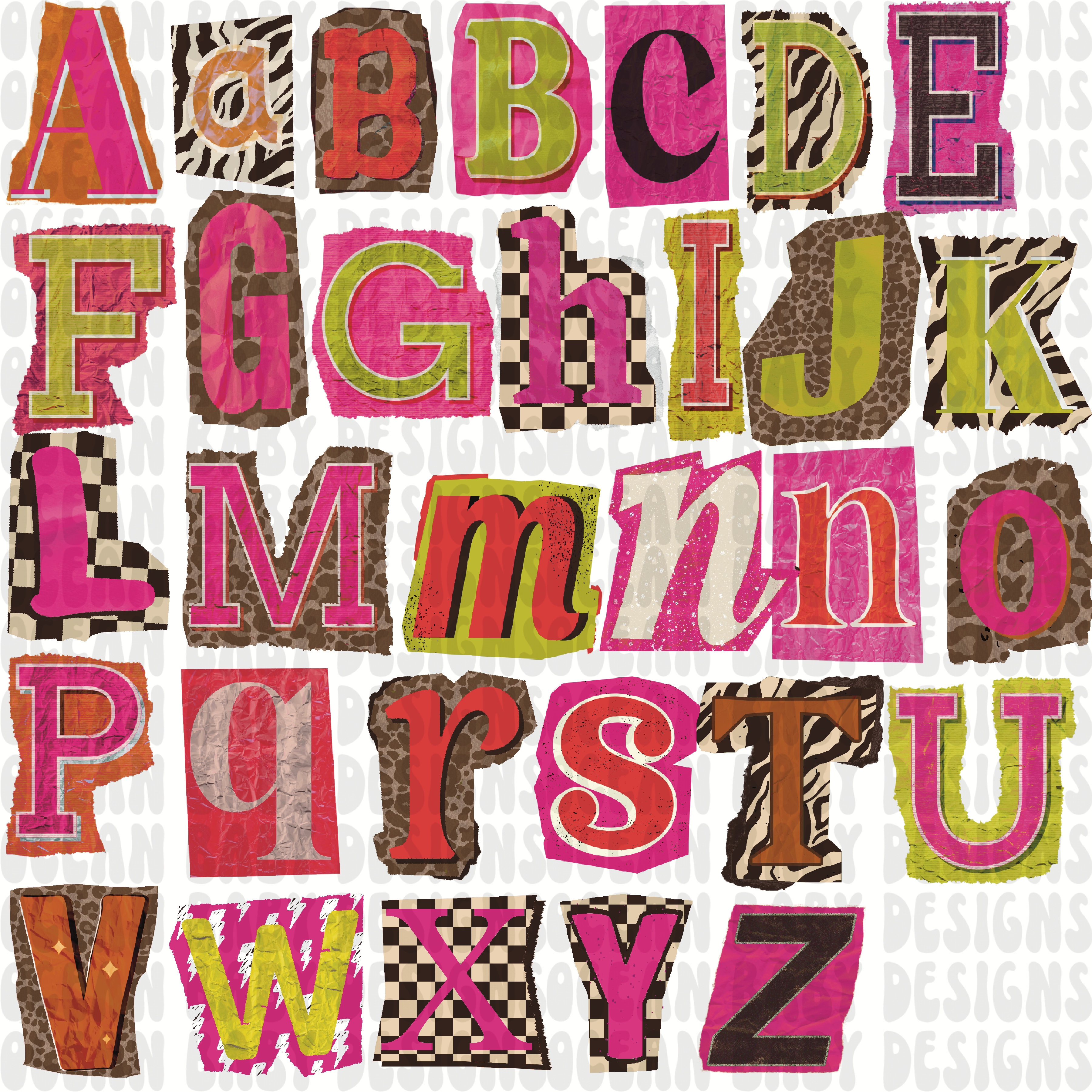 Funky groovy Alphabet Set Drive – Ocean Baby Designs